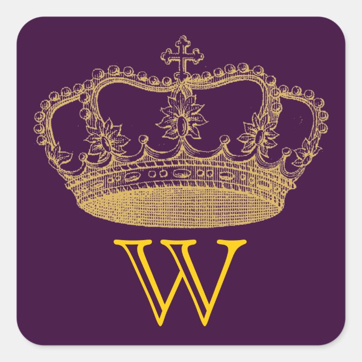 Crown Stickers with monogram | Zazzle.com