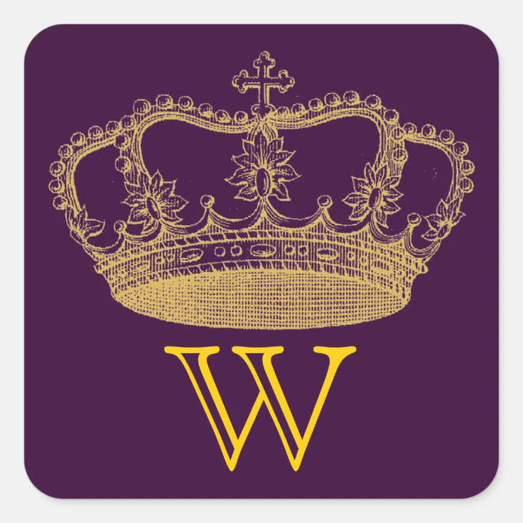 Crown Stickers with monogram | Zazzle