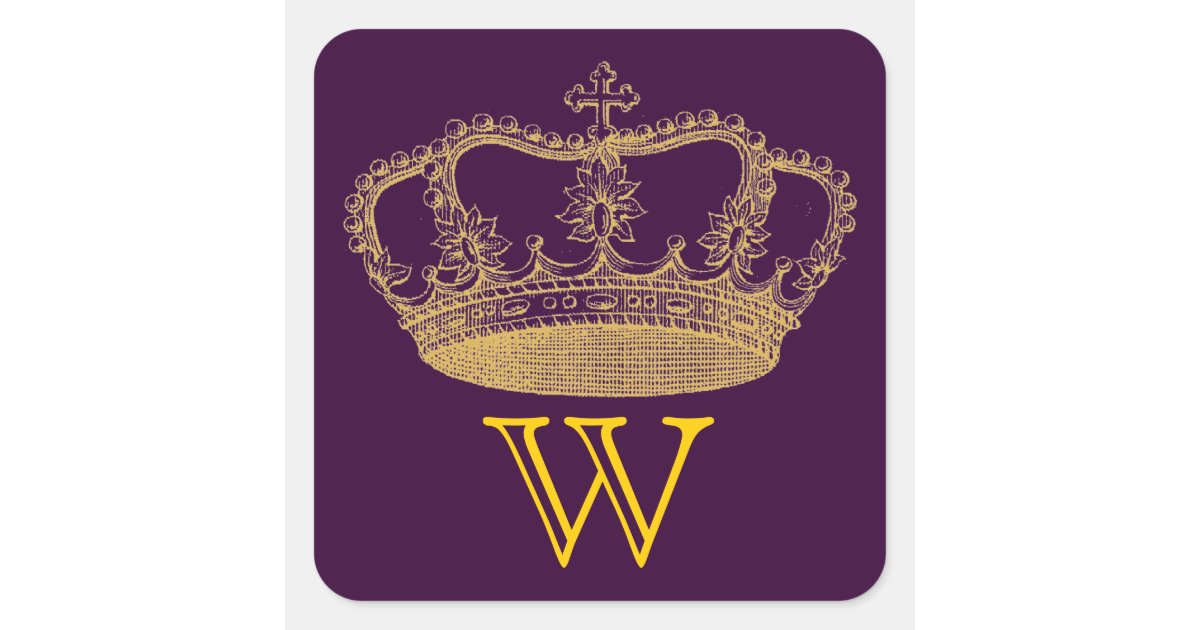 Crown Stickers with monogram | Zazzle
