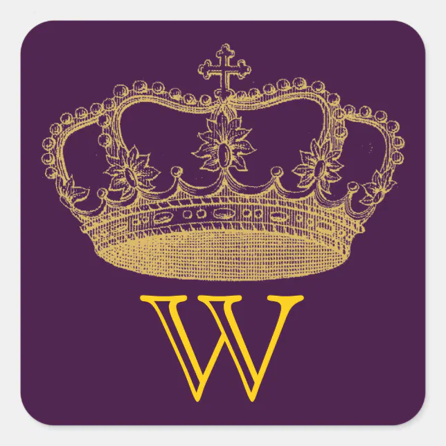 Crown Stickers with monogram | Zazzle