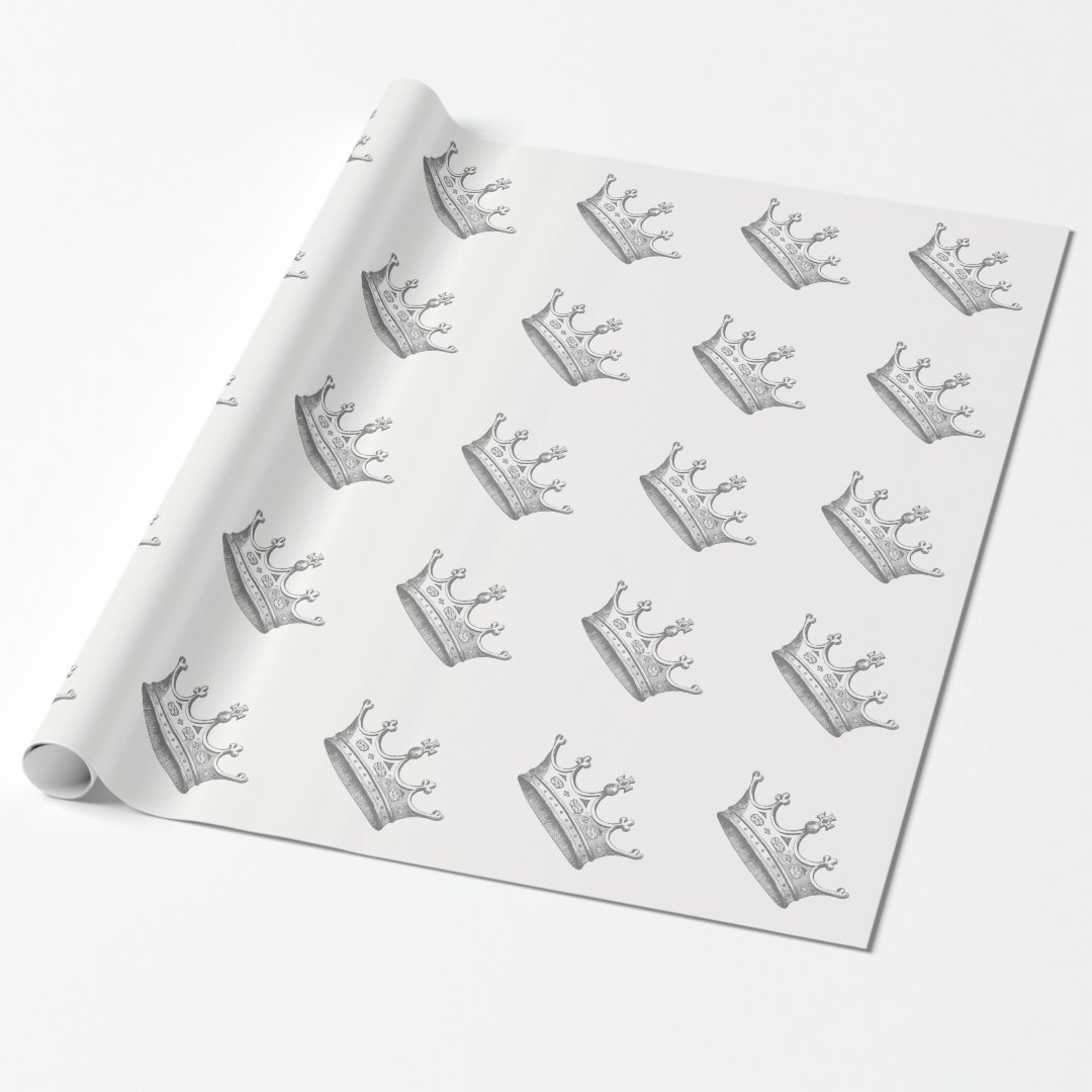 Crown Vintage Art Wrapping Paper | Zazzle