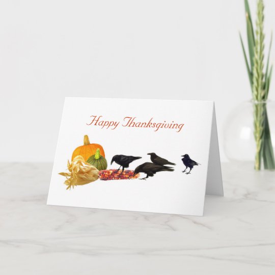 Crows' Harvest Happy Thanksgiving Card | Zazzle.com
