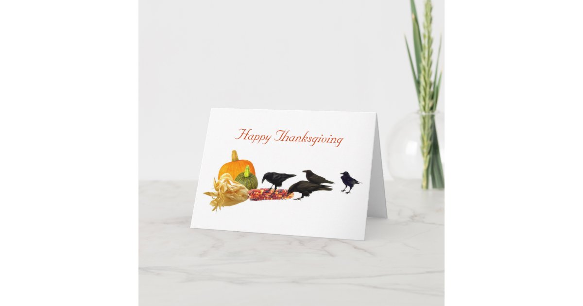 Crows' Harvest Happy Thanksgiving Card | Zazzle