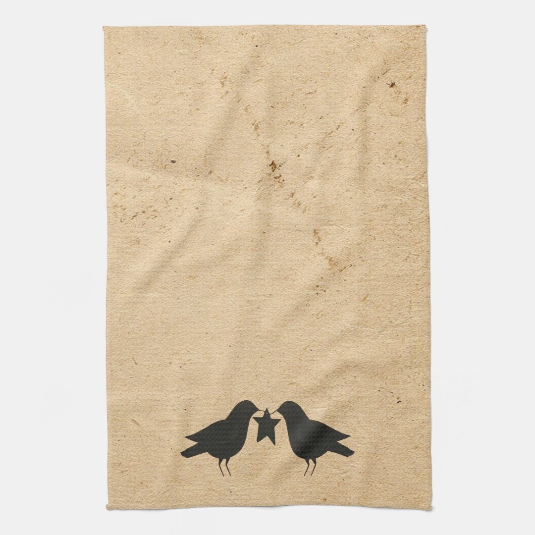 Crows With Star Kitchen Towel | Zazzle