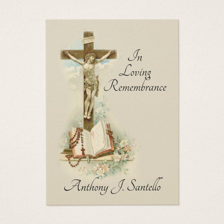 Crucified Jesus Catholic Funeral Holy Card - | Zazzle