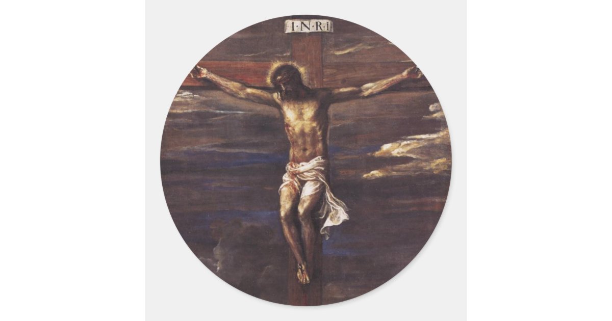 Crucifixion Classic Round Sticker | Zazzle