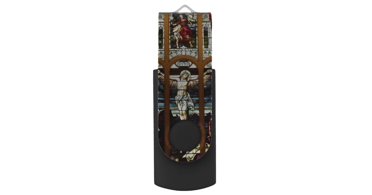 Crucifixion of Jesus Stained Glass Window USB Flash Drive | Zazzle