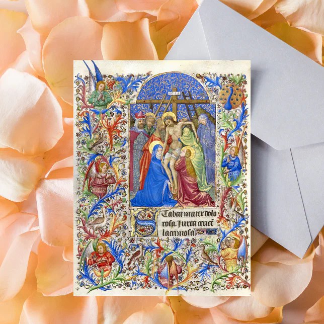Crucifixion Virgin Mary Lent Good Friday Medieval Postcard | Zazzle