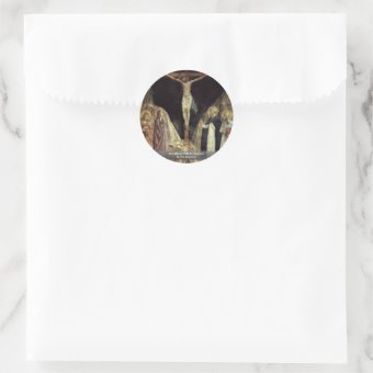 Crucifixion With St. Dominic By Fra Angelico Classic Round Sticker | Zazzle
