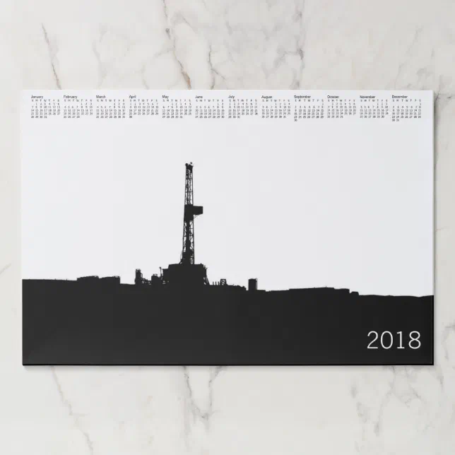 Crude Oil Drilling Rig and 12 Month Calendar Paper Pad | Zazzle