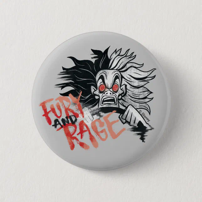 Cruella De Vil | Fury and Rage Button | Zazzle