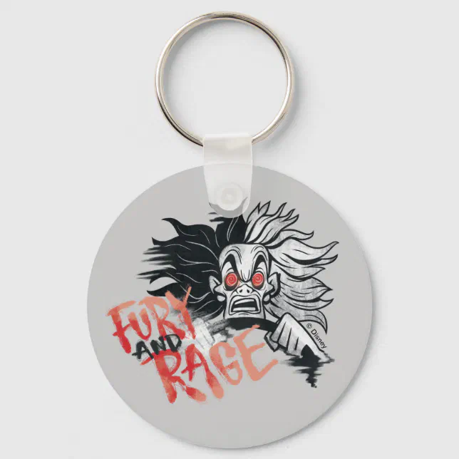 Cruella De Vil | Fury and Rage Keychain | Zazzle
