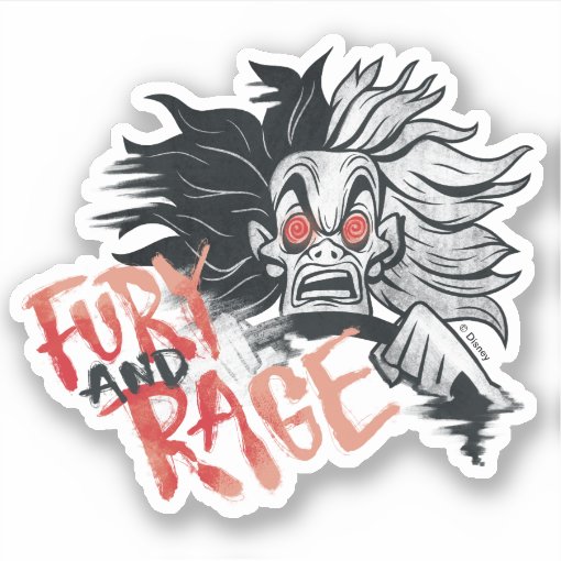 Cruella De Vil | Fury and Rage Sticker | Zazzle