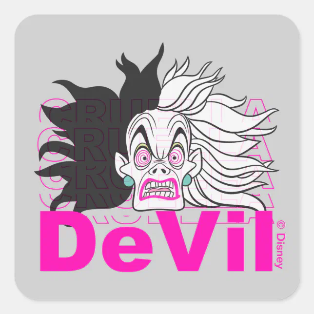 Cruella De Vil | In A Rage Square Sticker | Zazzle