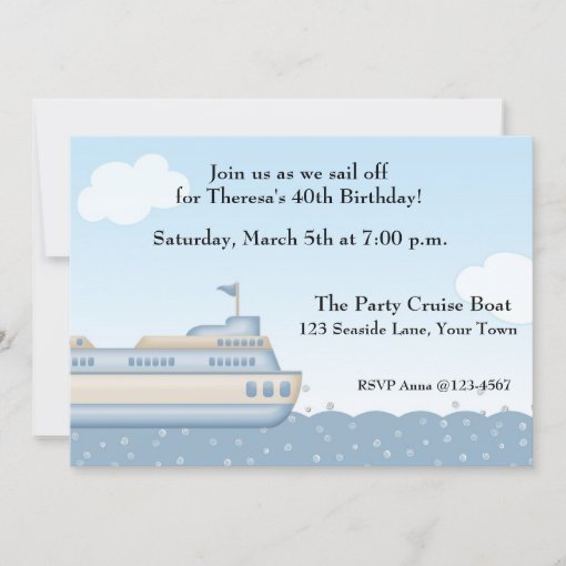 Cruise Boat, Nautical Themed Invitation | Zazzle