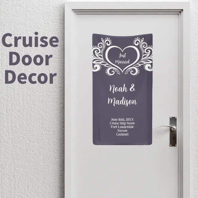 Cruise Door Decor Sign Stateroom Door Just Married | Zazzle