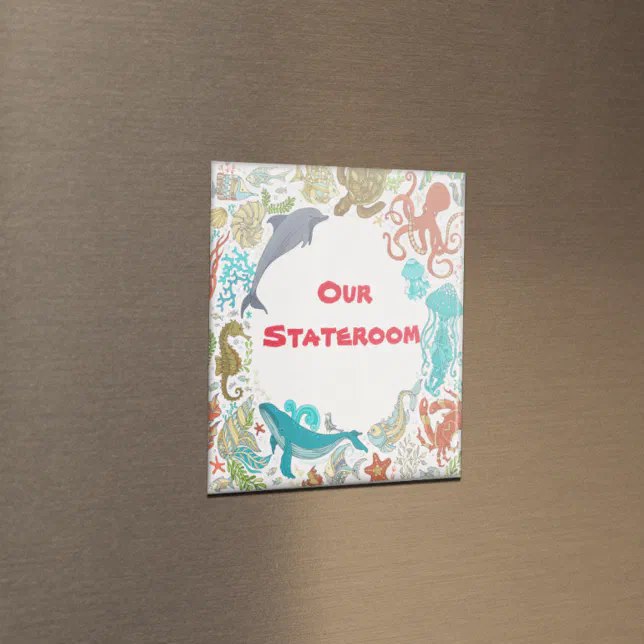 Cruise Door Our Stateroom Cabin Marker Sea Life Magnet | Zazzle