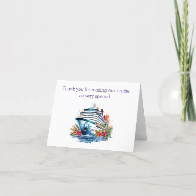 Cruise Employee Thank You Card | Zazzle