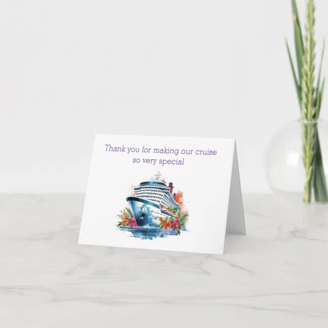 Cruise Employee Thank You Card | Zazzle