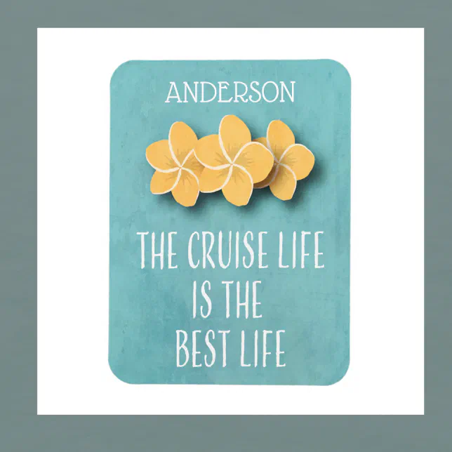 Cruise Life Tropical Flower Monogram Cabin Door Magnet | Zazzle