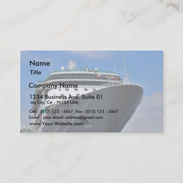 Cruise Ship Business Card | Zazzle