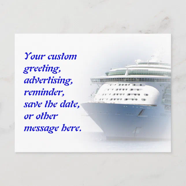 Cruise Ship Custom Postcard | Zazzle