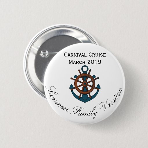 Cruise Ship Customize Family Vacation Button | Zazzle
