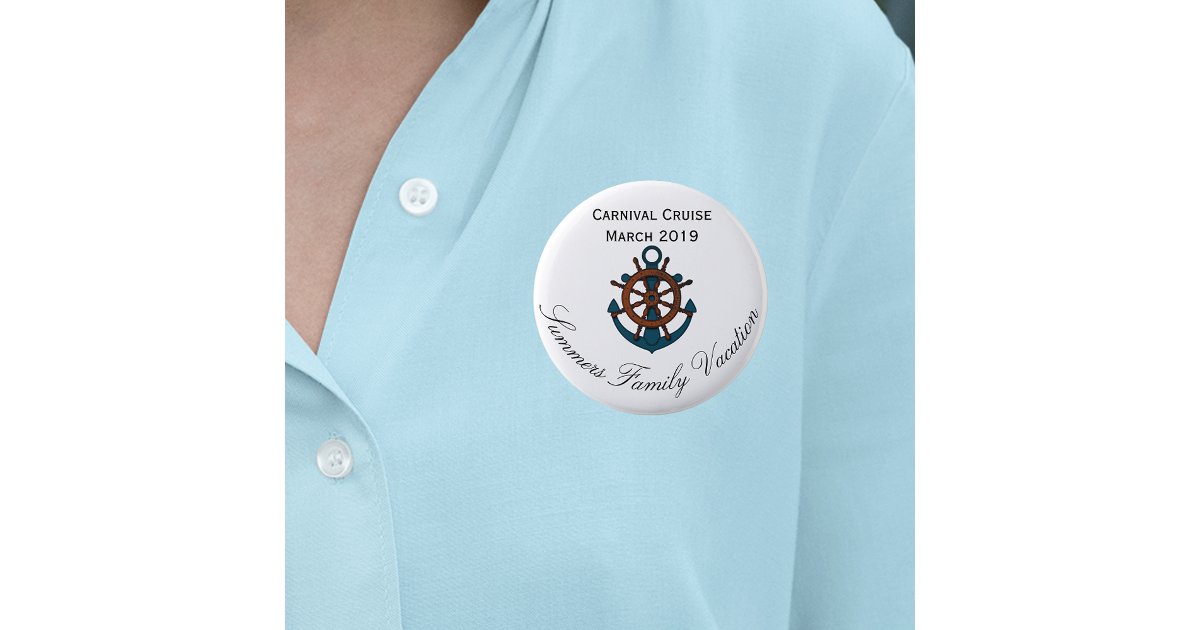 Cruise Ship Customize Family Vacation Button | Zazzle