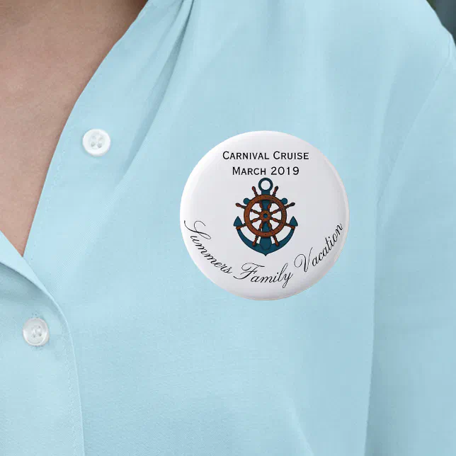 Cruise Ship Customize Family Vacation Button | Zazzle