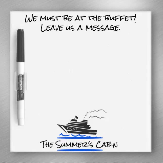 Cruise Ship Door Marker Message Pad Pen Dry Erase Board | Zazzle