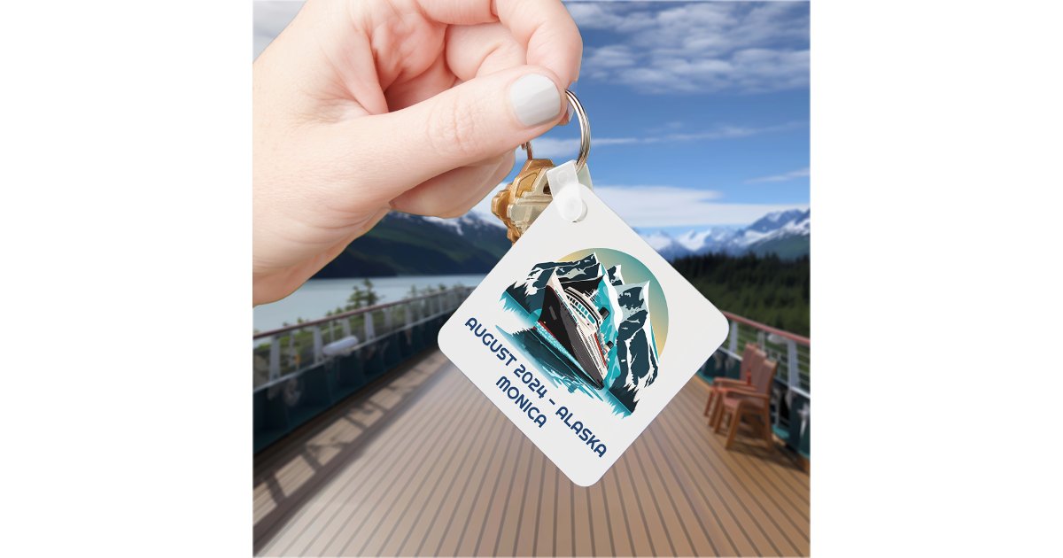 Cruise Ship Ocean Alaska mountain Keychain | Zazzle