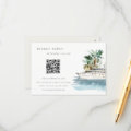 Cruise Ship Palm Seascape Wedding QR Code RSVP Enclosure Card | Zazzle