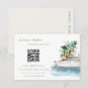 Cruise Ship Palm Seascape Wedding QR Code RSVP Enclosure Card | Zazzle