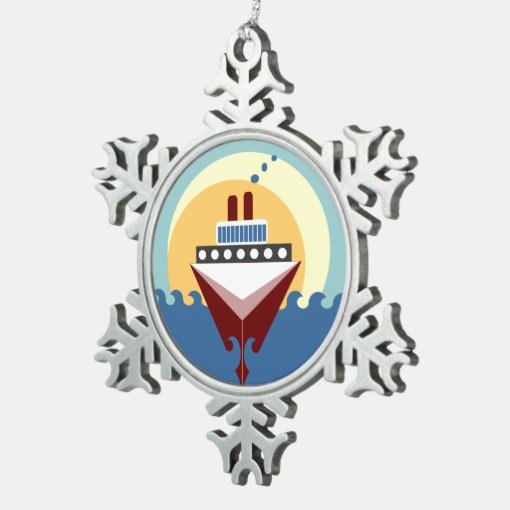 Cruise Ship Pewter Snowflake Ornament | Zazzle