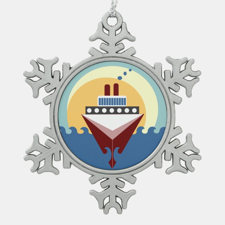 Cruise Ship Pewter Snowflake Ornament | Zazzle