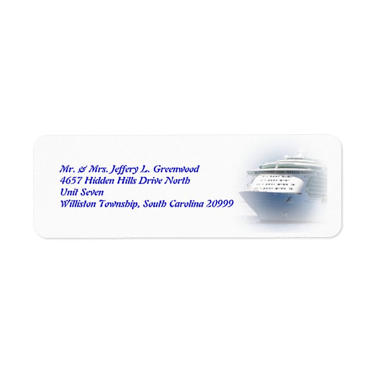Cruise Ship Return Address Label | Zazzle