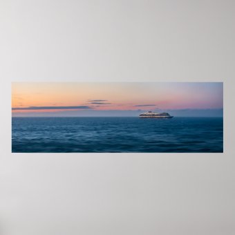 Cruise Ship under an Alaskan Sunset Poster | Zazzle