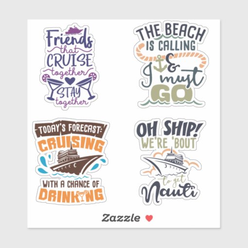 Cruise Stickers Set 2 Vacation Ship | Zazzle