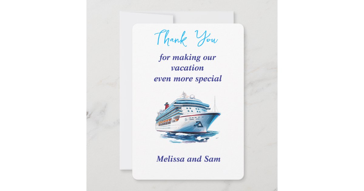 Cruise Thank You Card | Zazzle