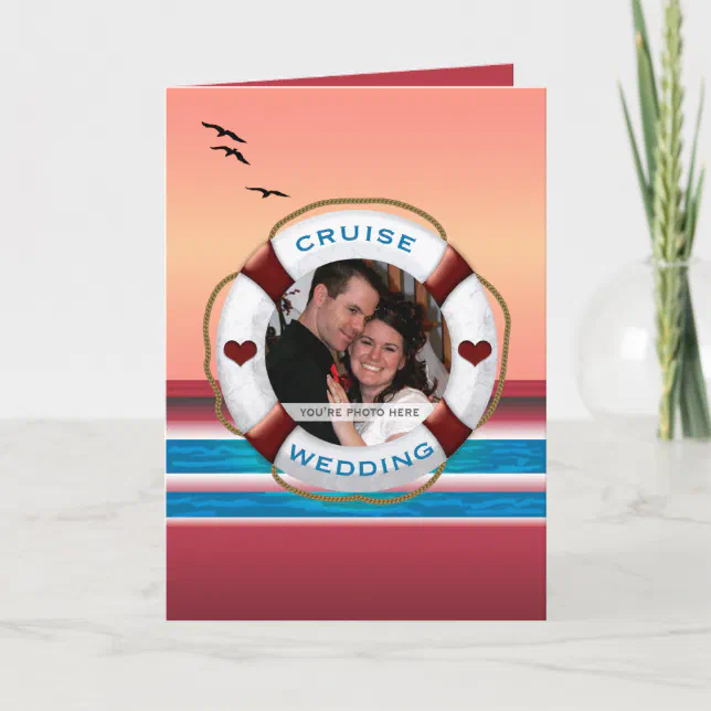 Cruise Wedding - Sunset Custom Photo Invitation | Zazzle
