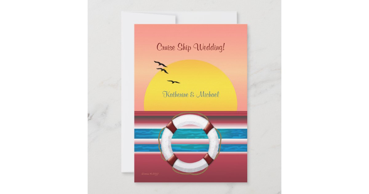 Cruise Wedding - Sunset Invitation | Zazzle