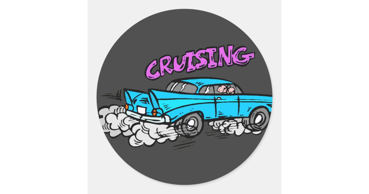 Cruisin Hot Rod Classic Round Sticker | Zazzle