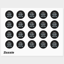 Cruisin Way Into 50th Birthday Cruising Classic Round Sticker | Zazzle