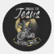Cruising For Jesus Cross Christian Biker Classic Round Sticker | Zazzle