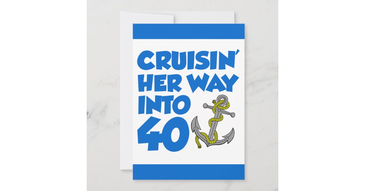 Cruising Her Way Into 40 Invite | Zazzle