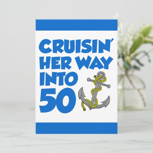 Cruising Her Way Into 50 Invite | Zazzle