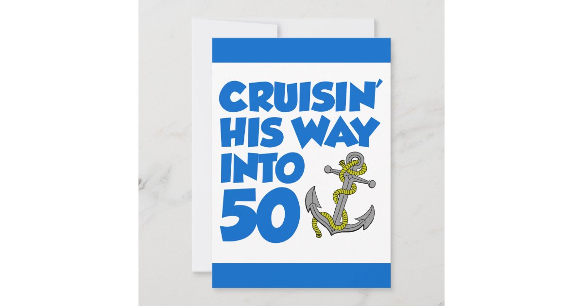 Cruising His Way Into 50 Invite | Zazzle