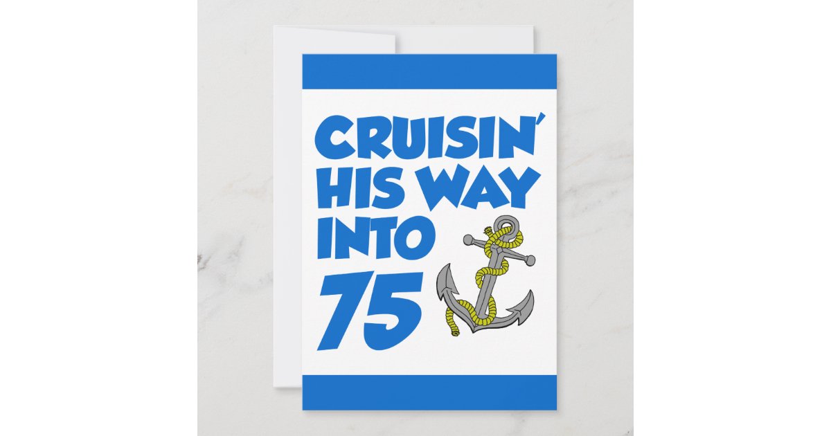 Cruising His Way Into 75 Invite | Zazzle