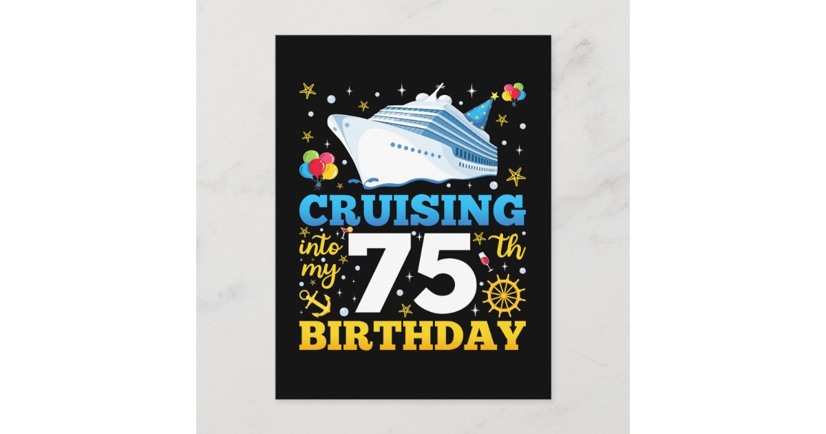 Cruising Into My 75 Birthday Party Postcard | Zazzle