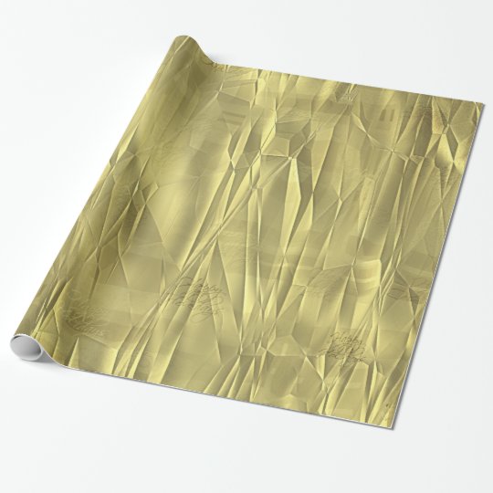Crumpled Gold Foil Christmas Wrapping Paper | Zazzle.com